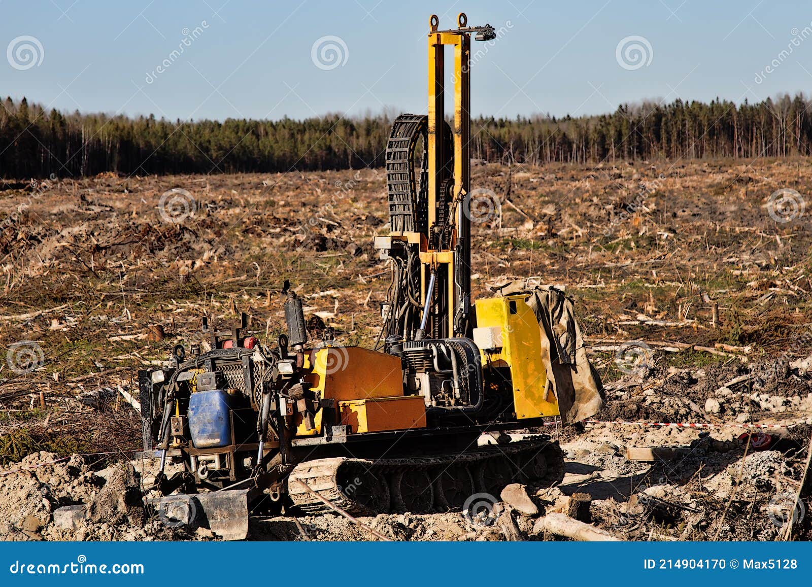 Mini-drilling Rig on Crawler Track Editorial Image - Image of hole ...