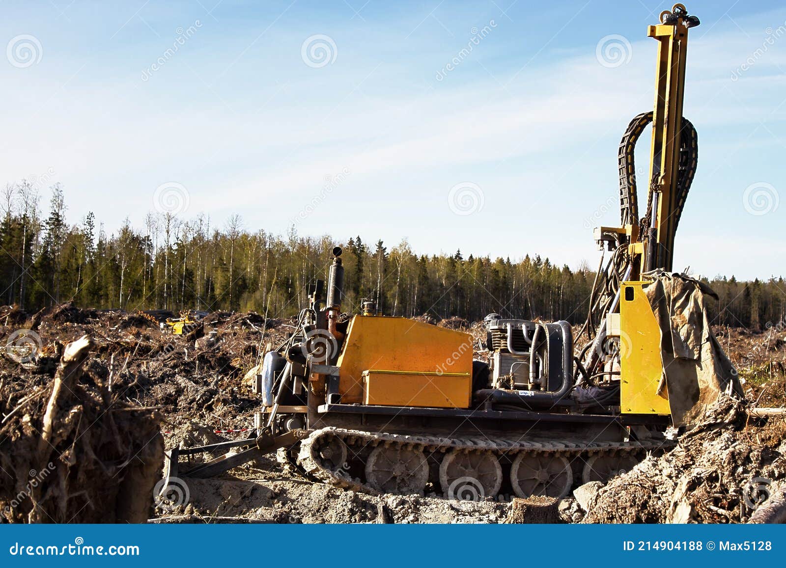 Mini-drilling Rig on Crawler Track Editorial Stock Photo - Image of ...