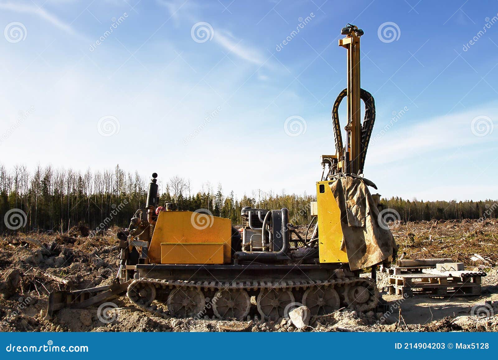 Mini-drilling Rig on Crawler Track Editorial Stock Photo - Image of ...