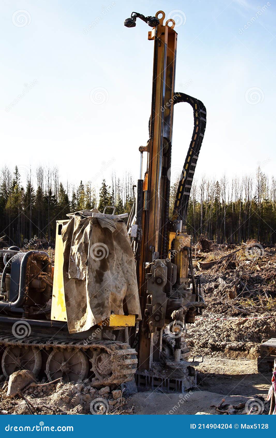 Mini-drilling Rig on Crawler Track Editorial Stock Image - Image of ...