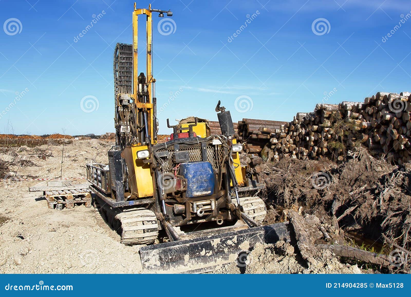 Mini-drilling Rig on Crawler Track Editorial Image - Image of cutover ...