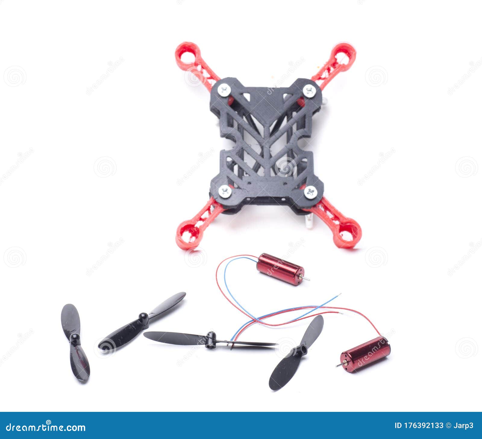 Mini drone pieces stock image. Image of chassis, propeller - 176392133