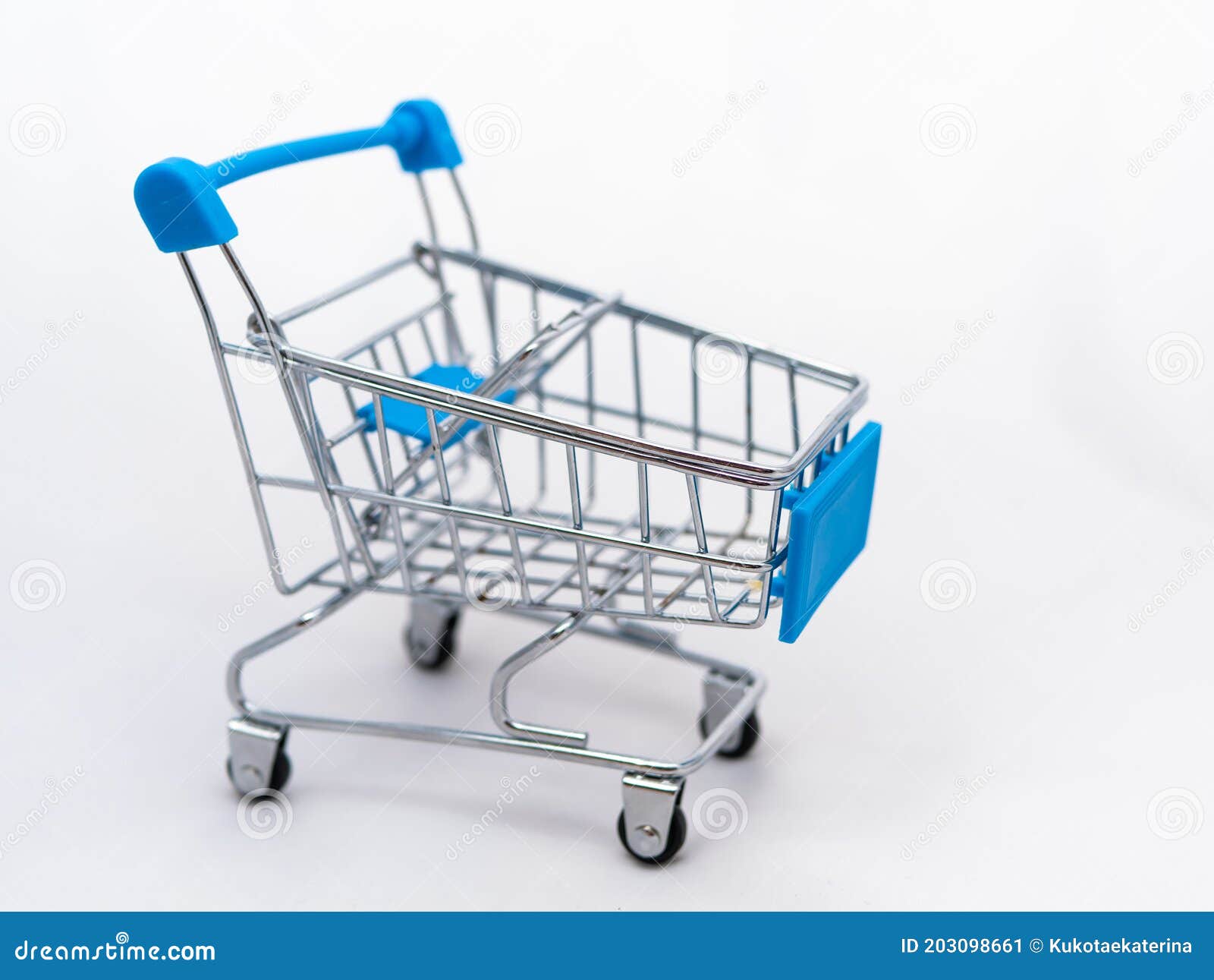 Mini Empty Grocery Cart Isolated on White Background Stock Image ...