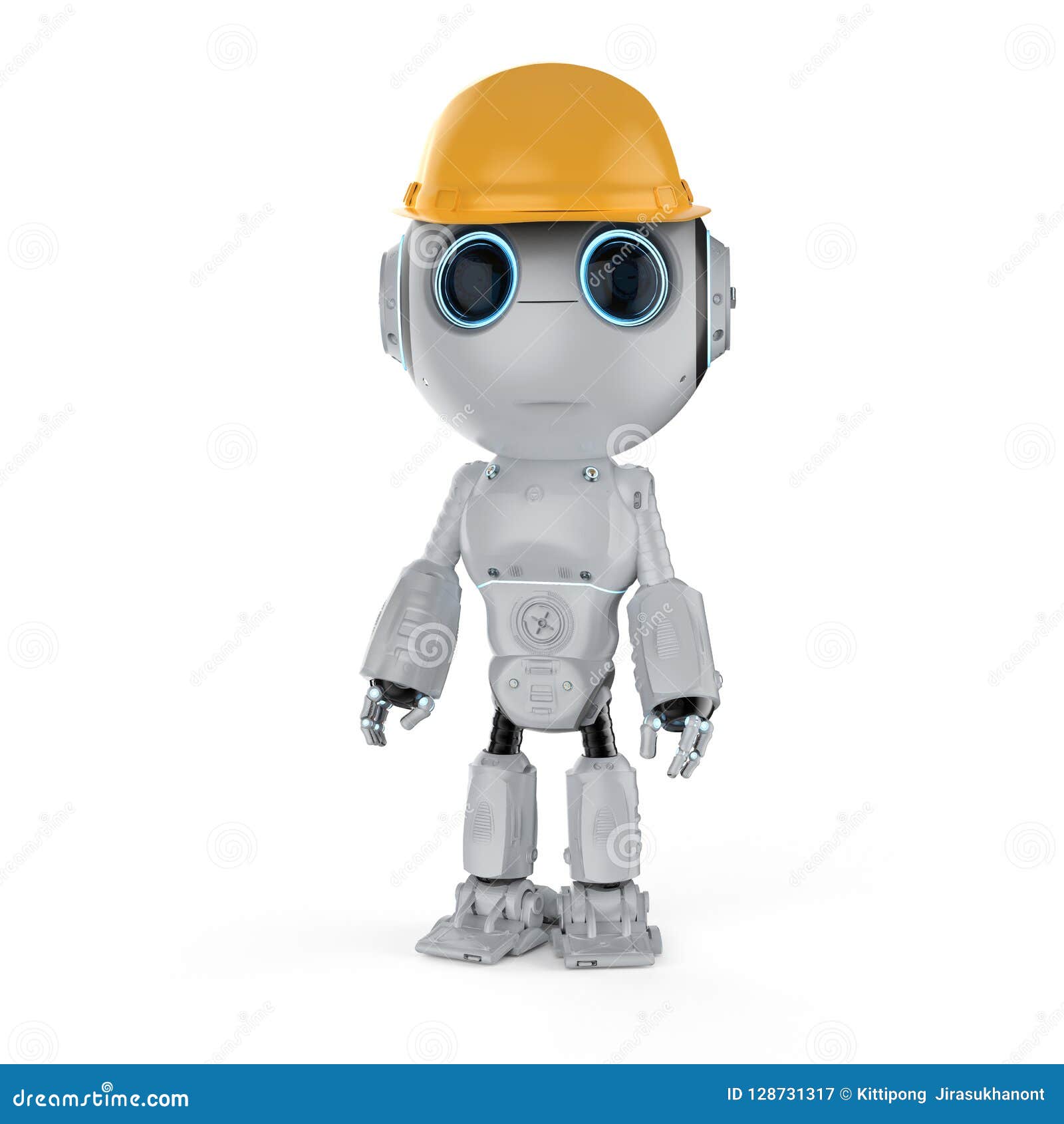 Mini engineer robot stock illustration. Illustration of futuristic ...