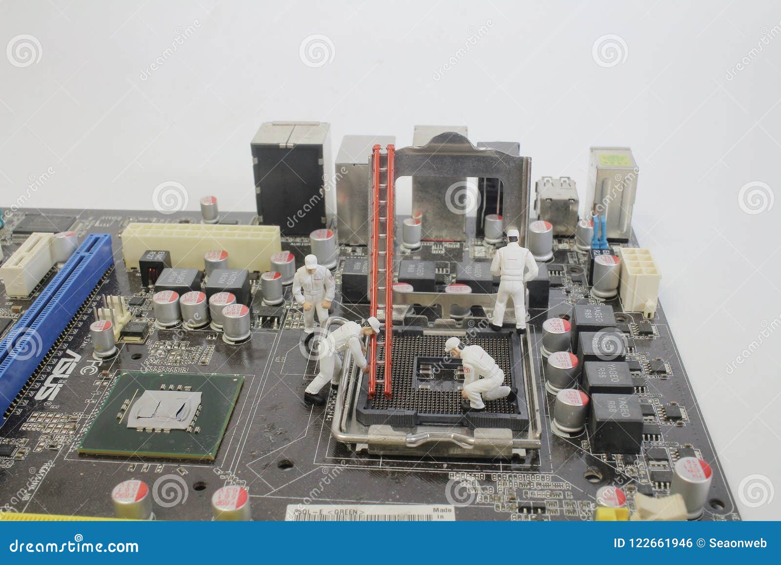 A Mini Engineers Repairing Computer Computer Repair Stock Photo - Image ...