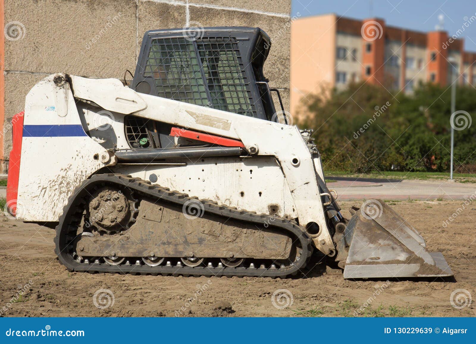 A mini excavator stock image. Image of tractor, equipment - 130229639