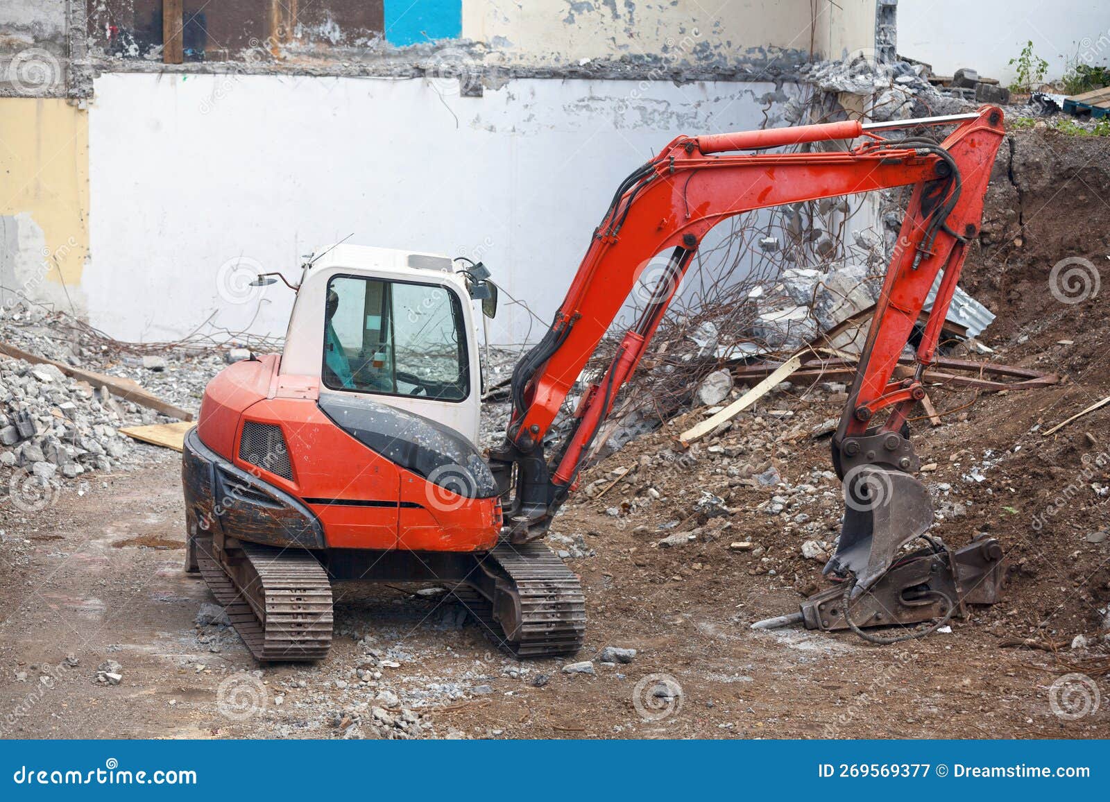 Mini Excavator on a Construction Site Editorial Photography - Image of ...