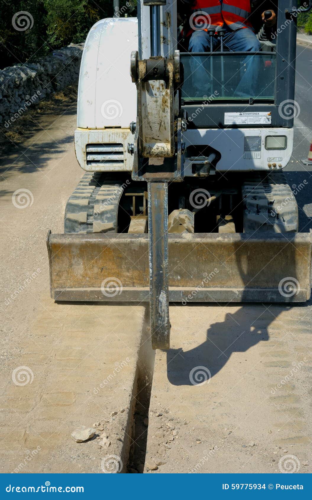 Mini Excavator Dig a Trench Stock Photo - Image of ground, micro: 59775934