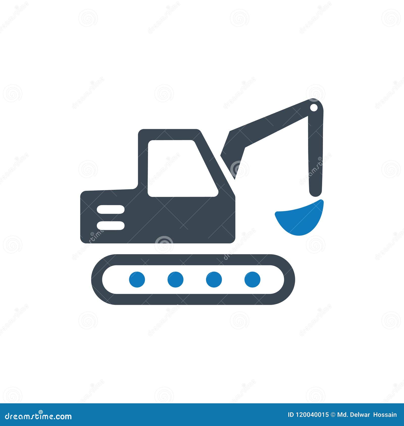 Mini Excavator Icon stock vector. Illustration of digger - 120040015