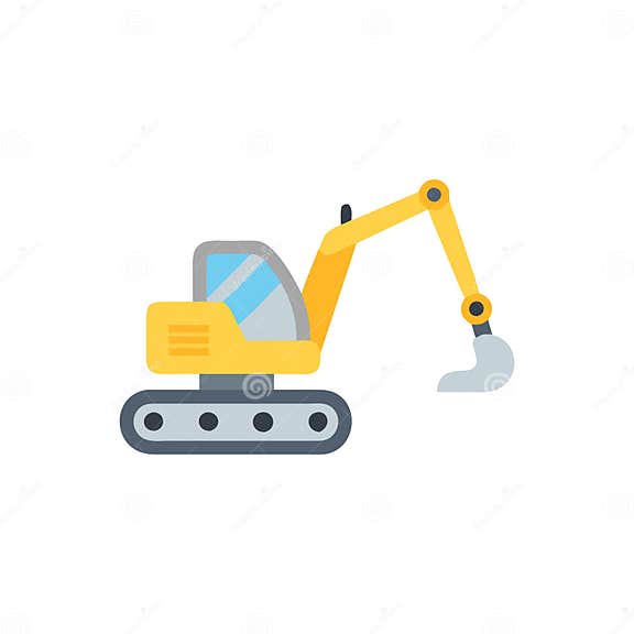 Mini Excavator Icon for Heavy Lifting Stock Illustration - Illustration ...