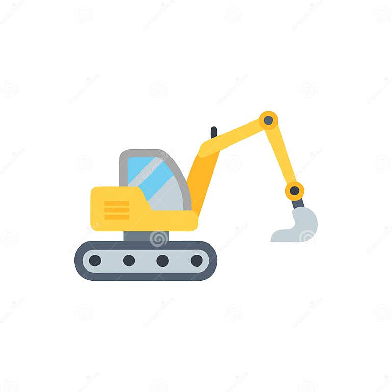 Mini Excavator Icon for Heavy Lifting Stock Illustration - Illustration ...