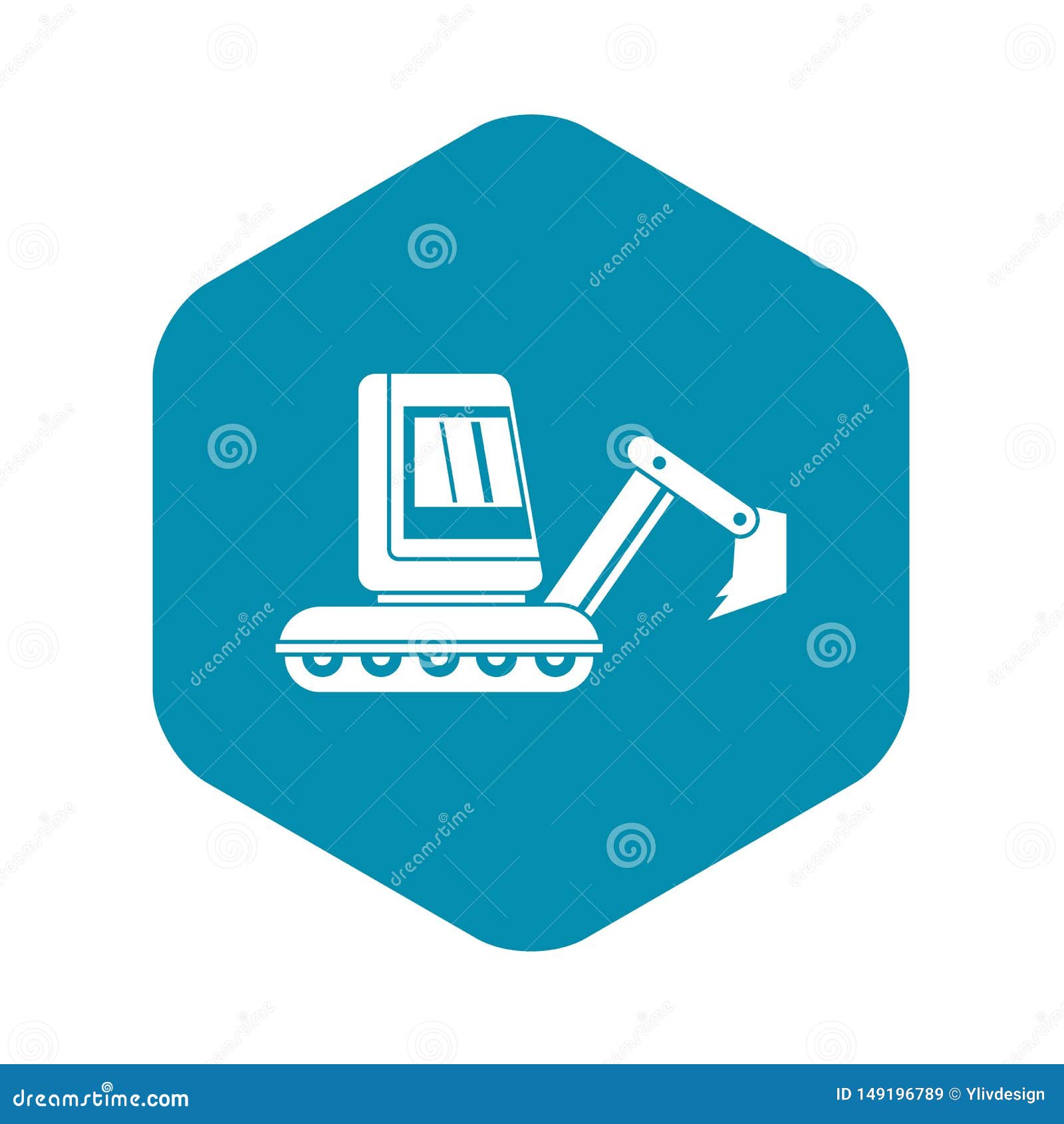 Mini excavator icon simple stock vector. Illustration of heavy - 149196789