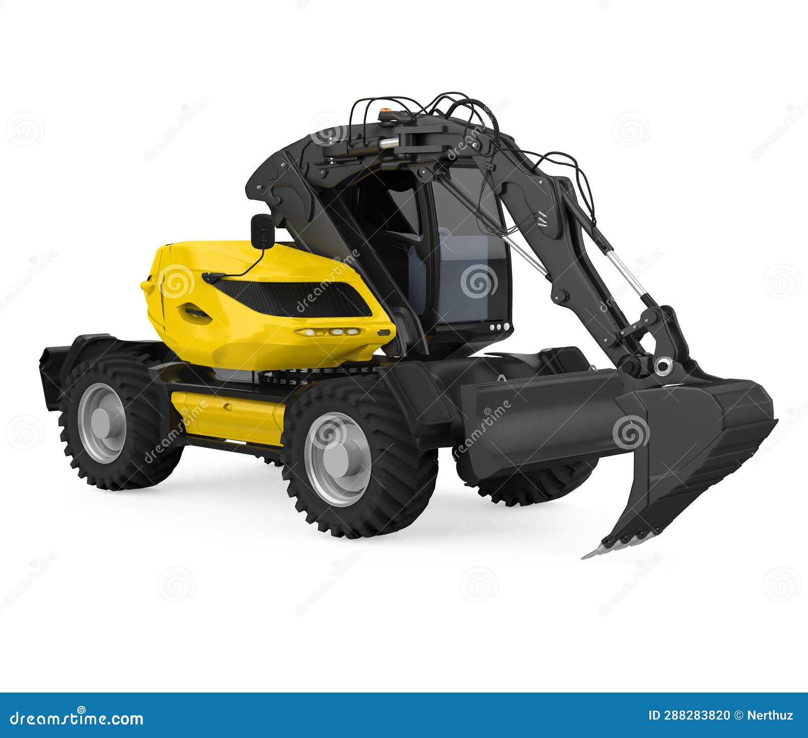 Mini Excavator Isolated stock illustration. Illustration of sand ...