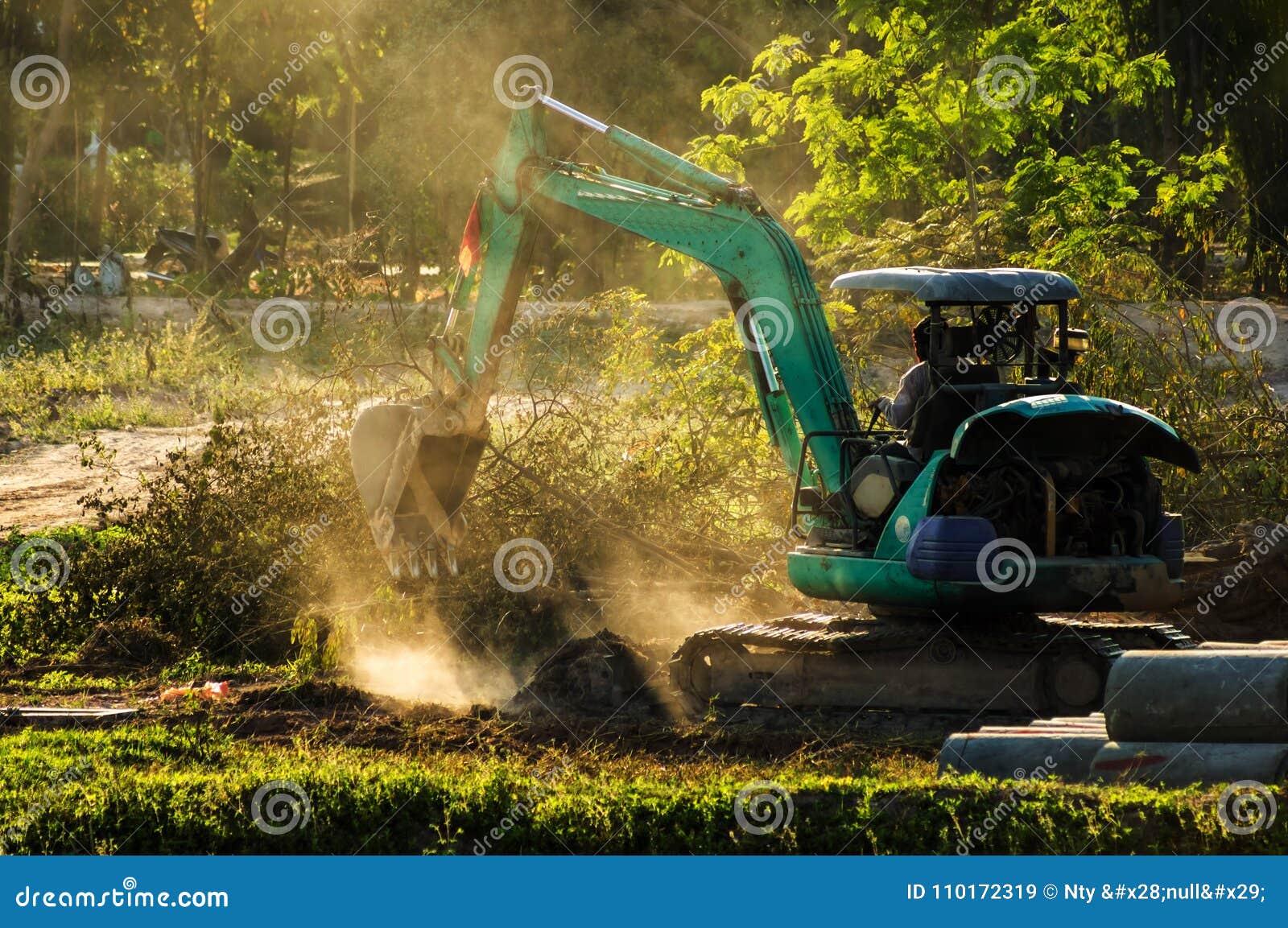 Mini EXCAVATOR stock image. Image of building, excavate - 110172319