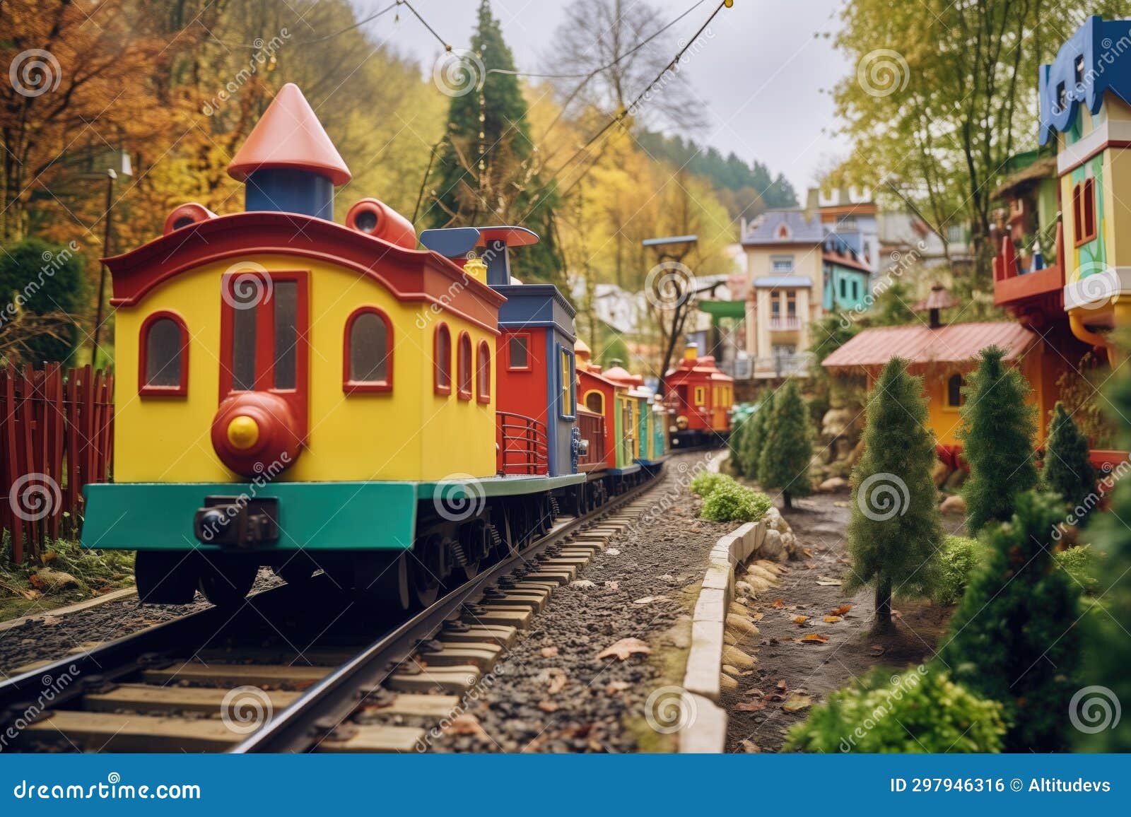 A Mini Express Train in an Amusement Park Stock Photo - Image of ...