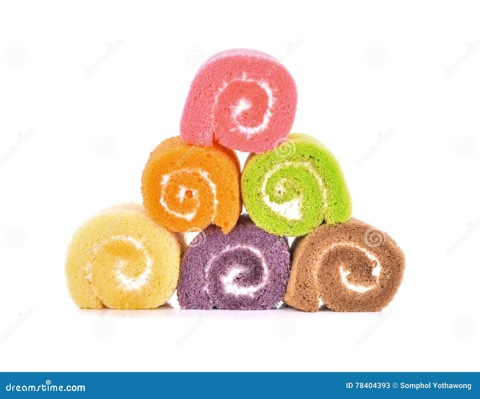 Mini Fancy Jam Roll Set on White Background Stock Image - Image of ...