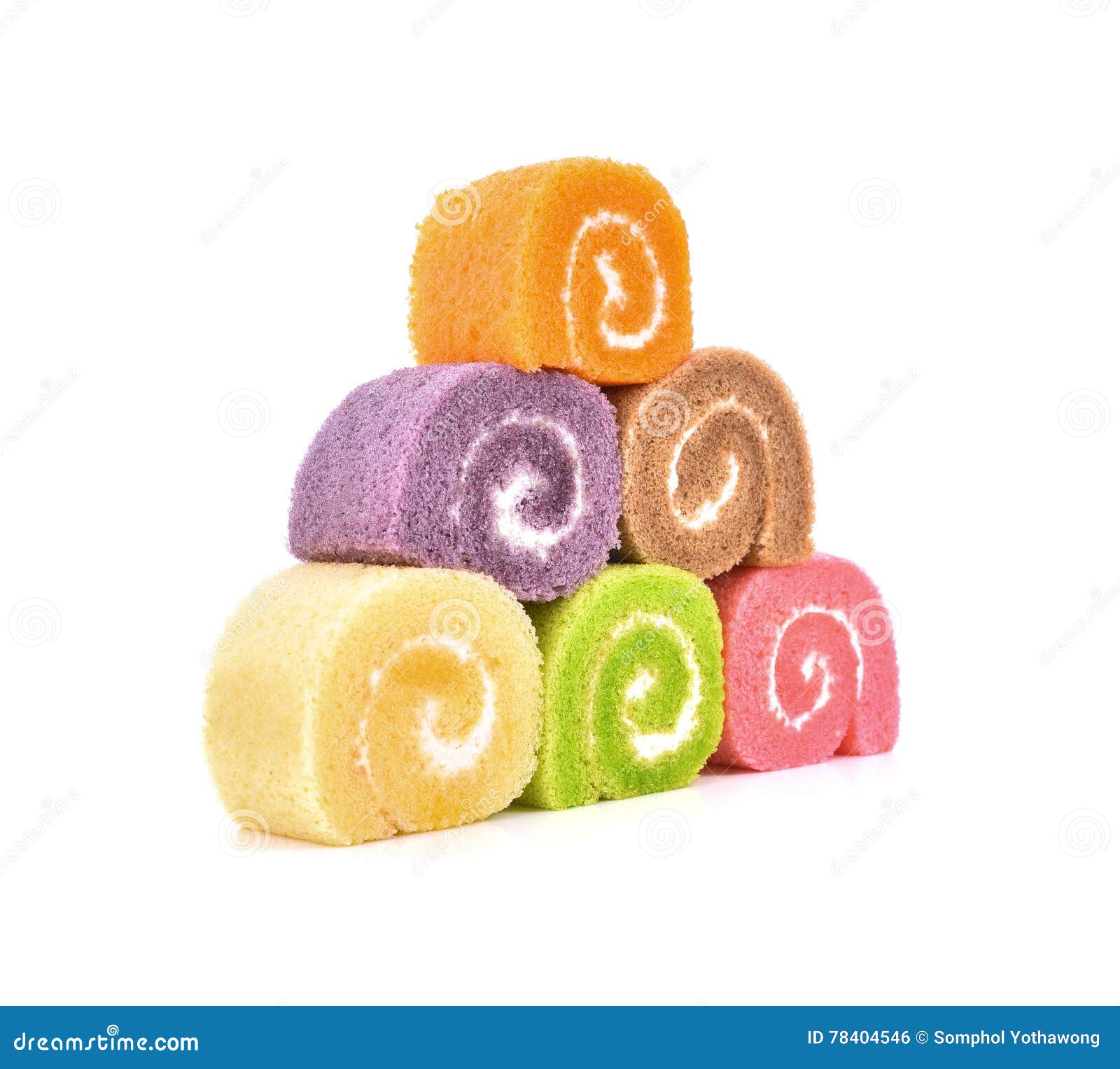 Mini Fancy Jam Roll Set on White Background Stock Photo - Image of ...
