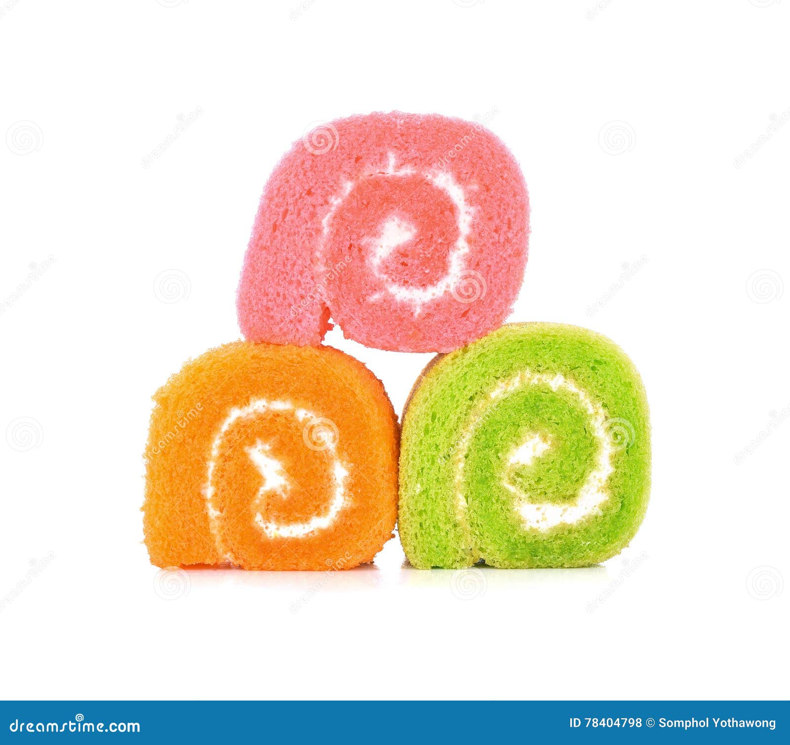 Mini Fancy Jam Roll Set on White Background Stock Photo - Image of ...