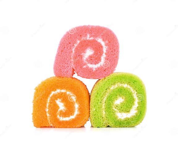 Mini Fancy Jam Roll Set on White Background Stock Photo - Image of ...