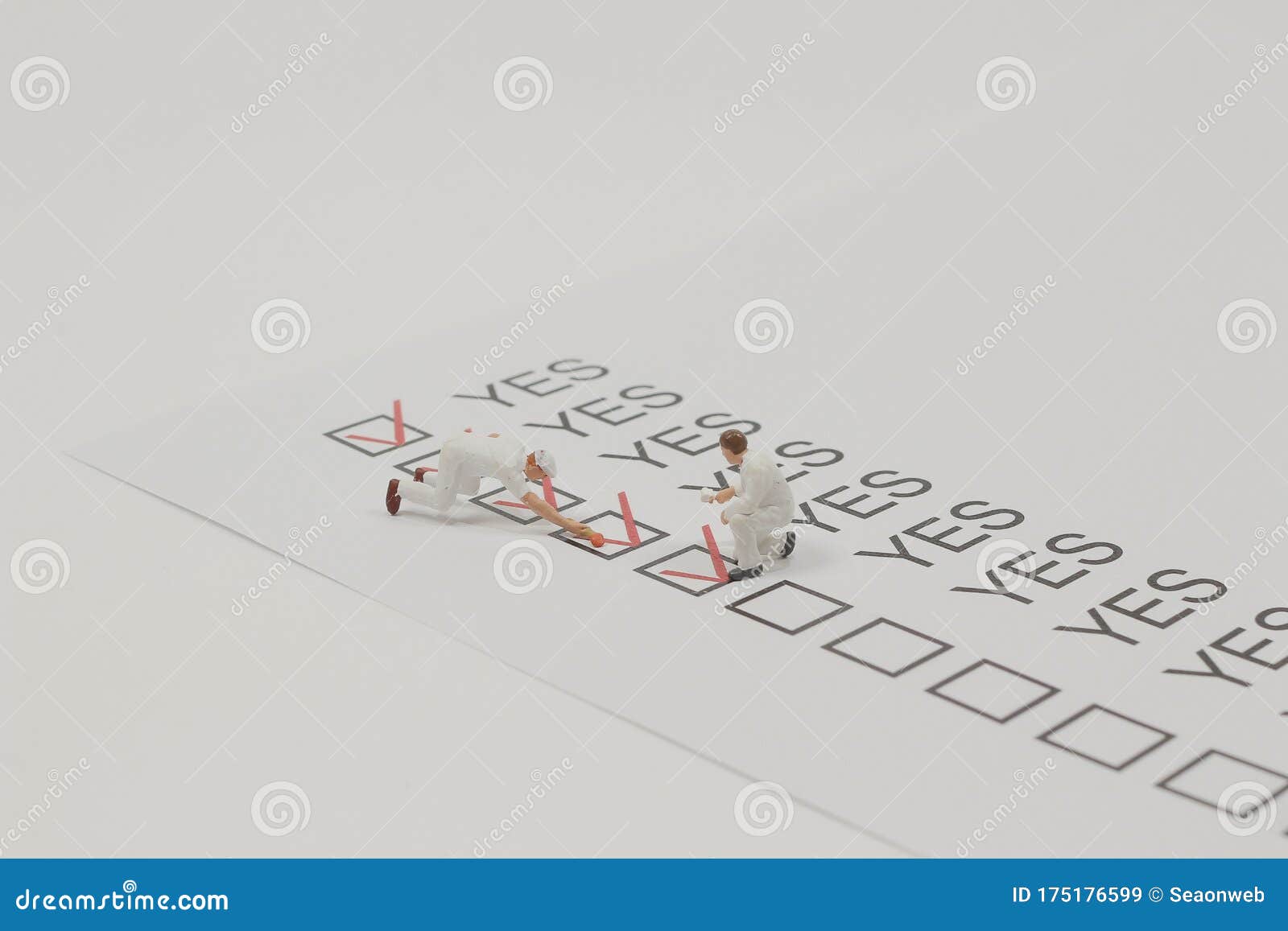 A Mini Figure Answer the Yes and No Form Stock Image - Image of ...