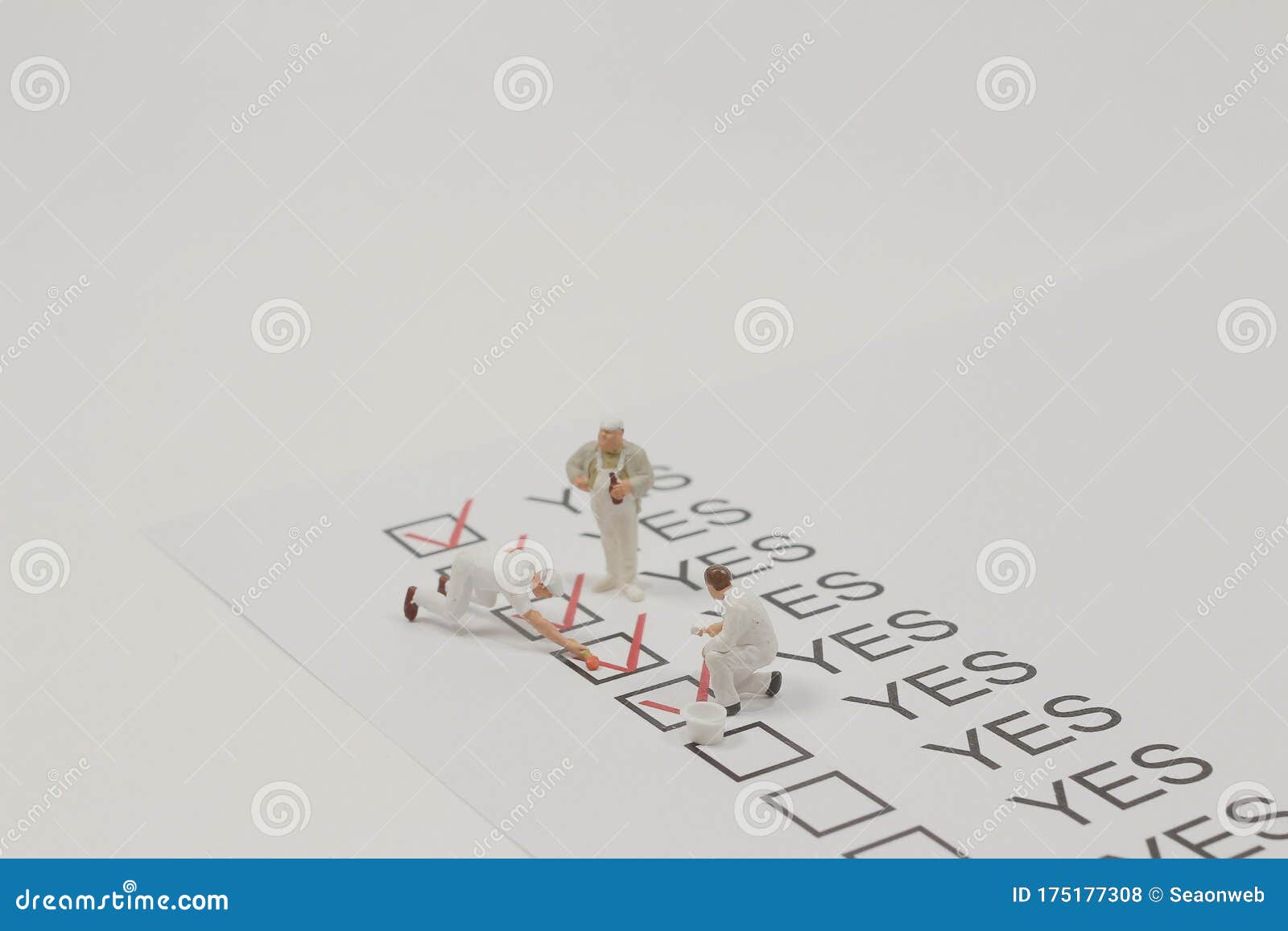 A Mini Figure Answer the Yes and No Form Stock Photo - Image of quality ...