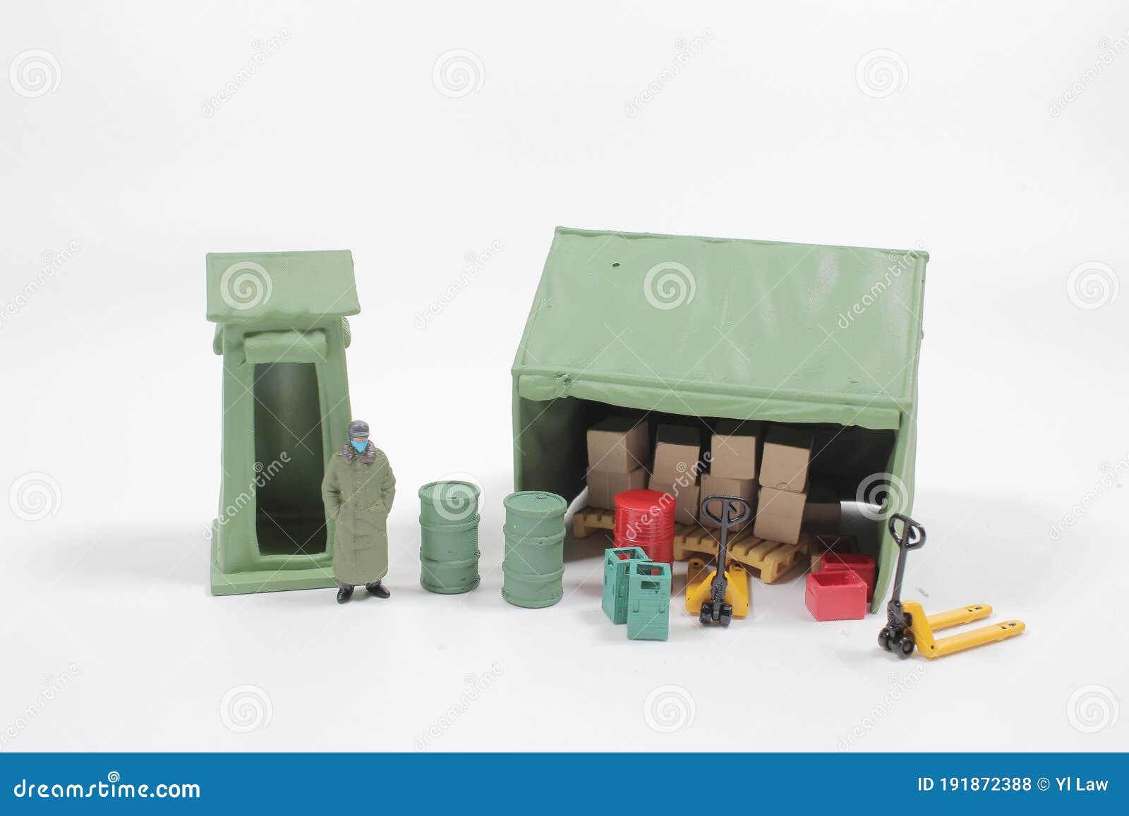 The Mini Figure of Army Keep the Logistic, Packaged Goods Stock Photo ...