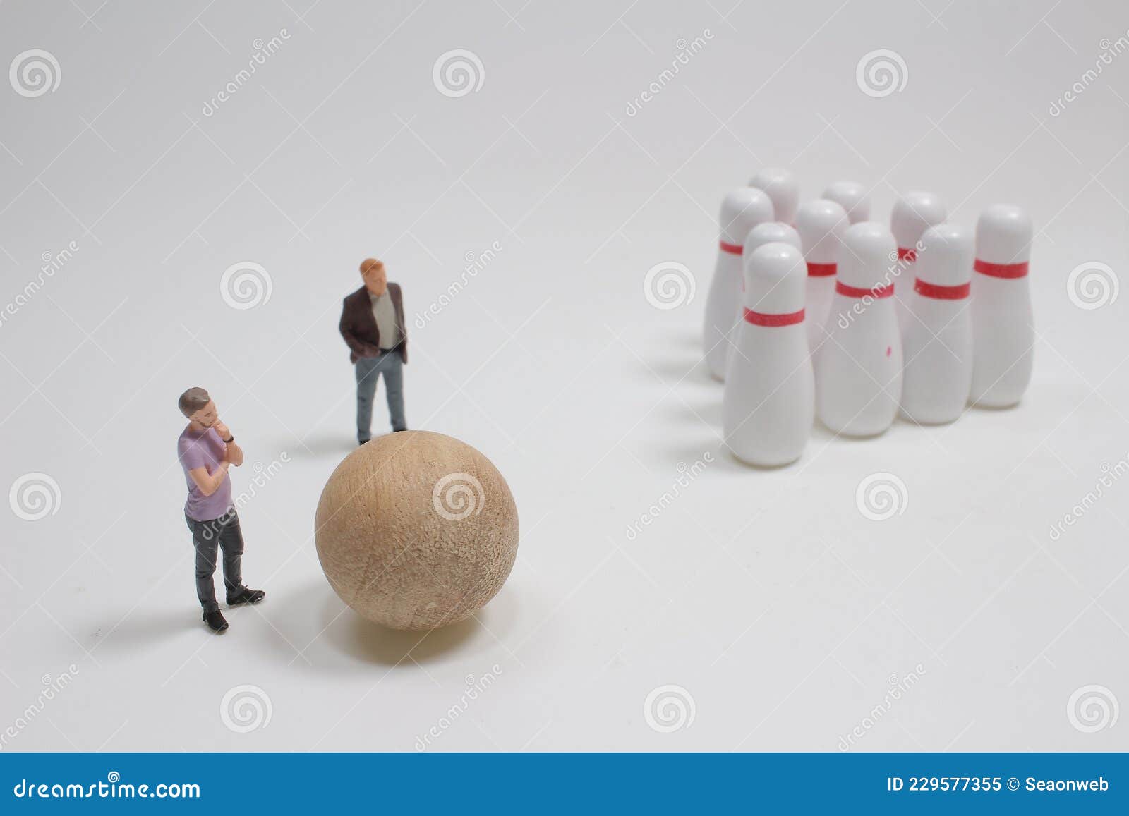 A Mini of Figure with the Bowling Game Stock Image - Image of clipping ...