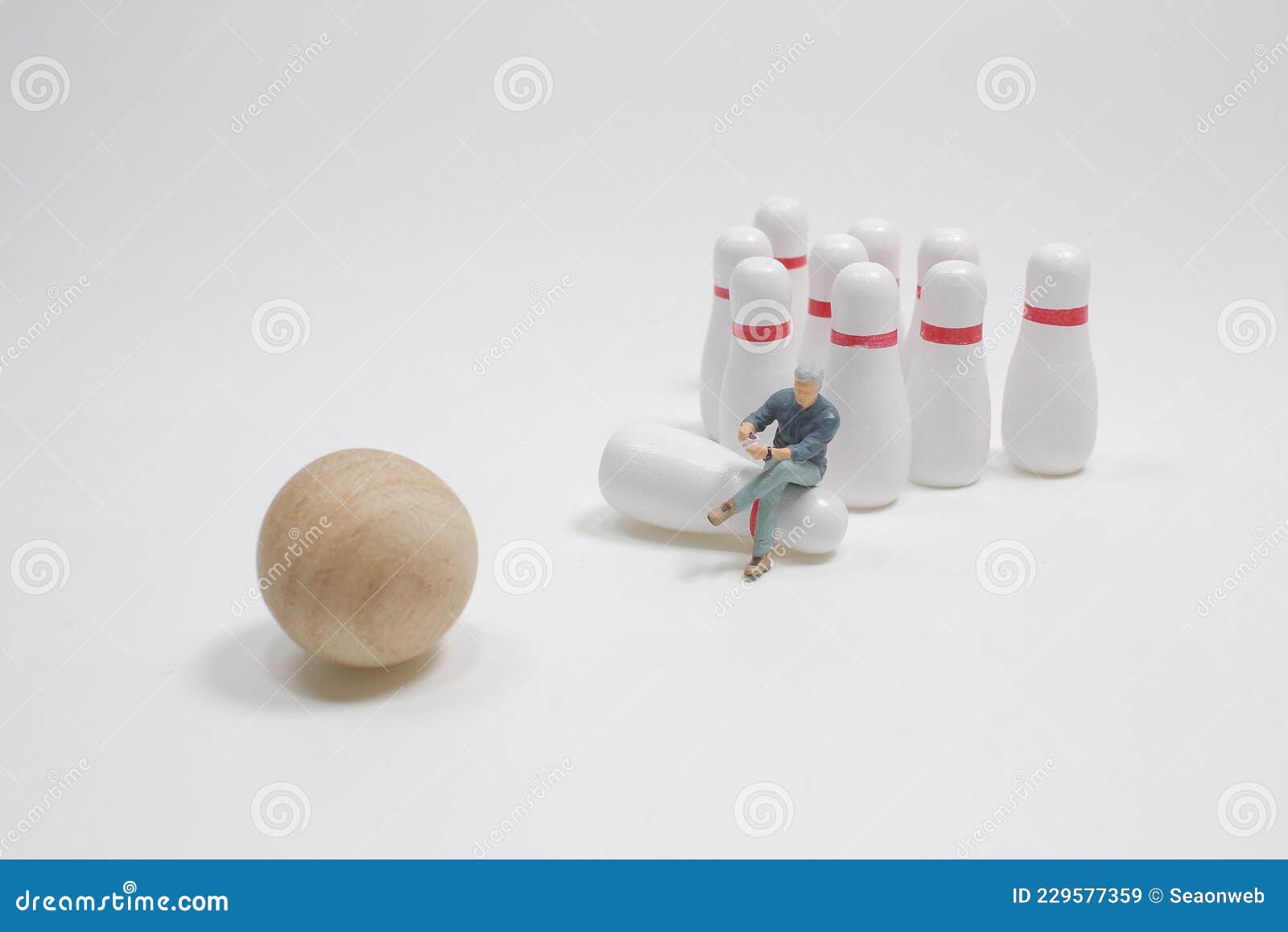 A Mini of Figure with the Bowling Game Stock Image - Image of figure ...