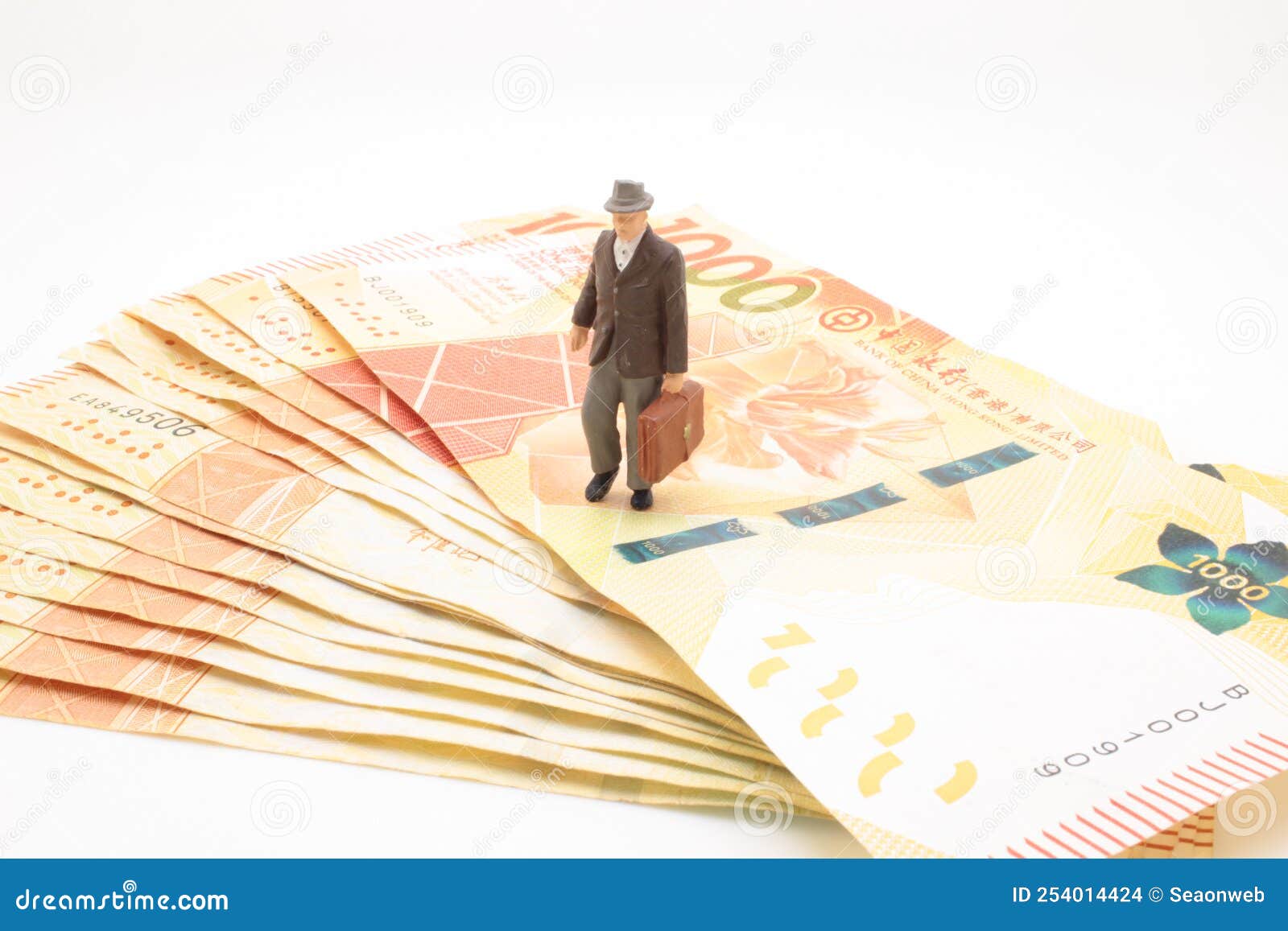 The Mini of Figure Business Man on the Bank Note Stock Photo - Image of ...