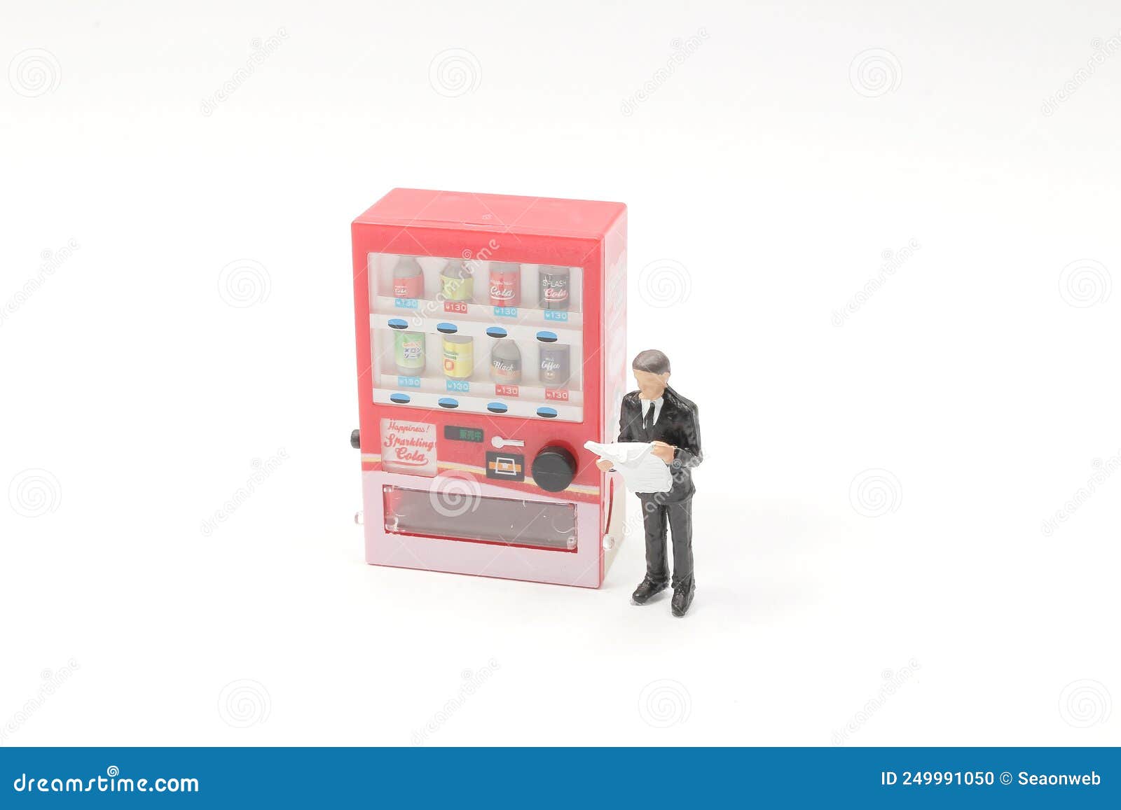 A Mini Figure Buy Drinks from Vending Machines Stock Photo - Image of ...