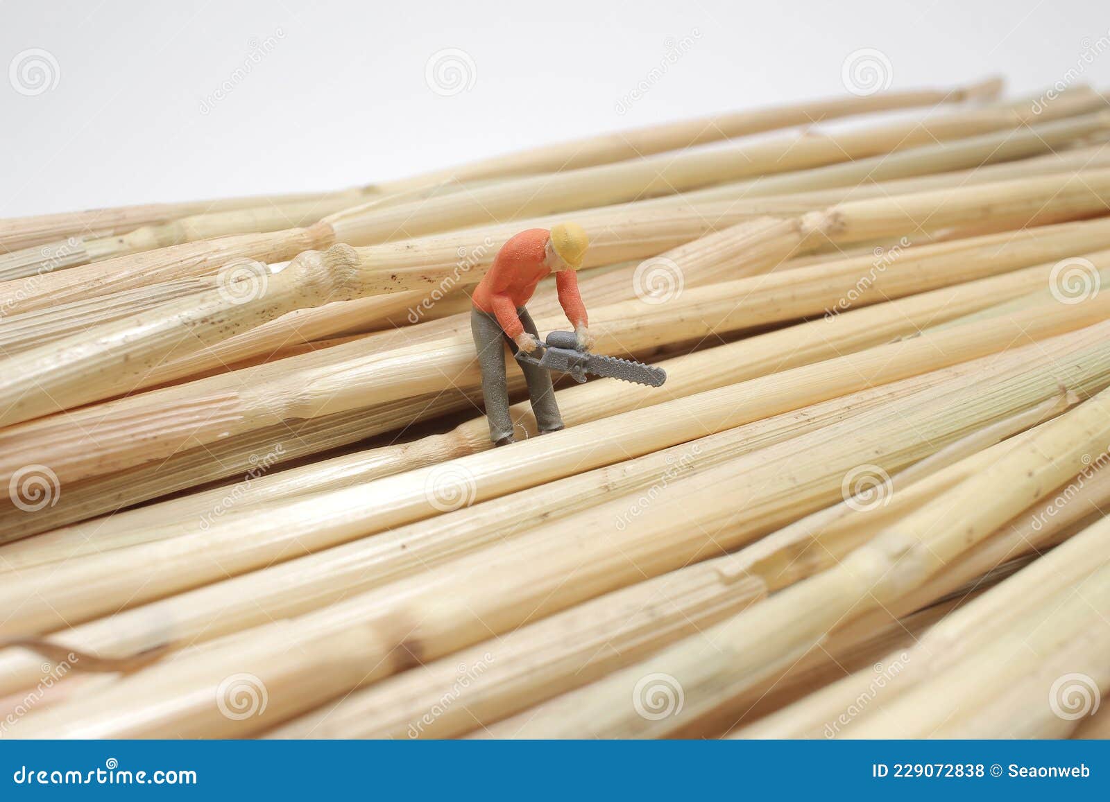 A Mini Figure Cut the Dry Glass Stock Photo - Image of path, concept ...