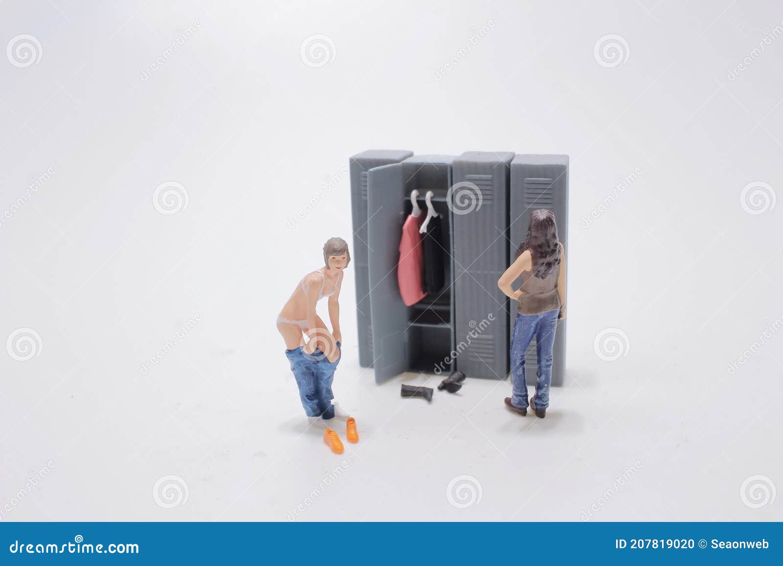 A Mini Figure at the Locker Room Stock Photo - Image of school, indoor ...
