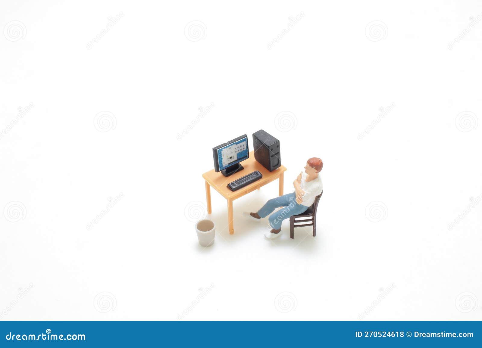A Mini Figure with the Office Equipment Stock Photo - Image of desk ...