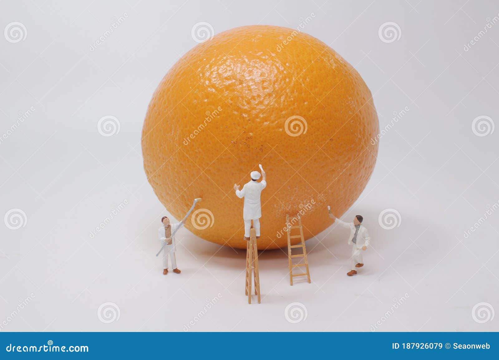 A Mini of Figure Paint on the Orange Stock Image - Image of freshness ...