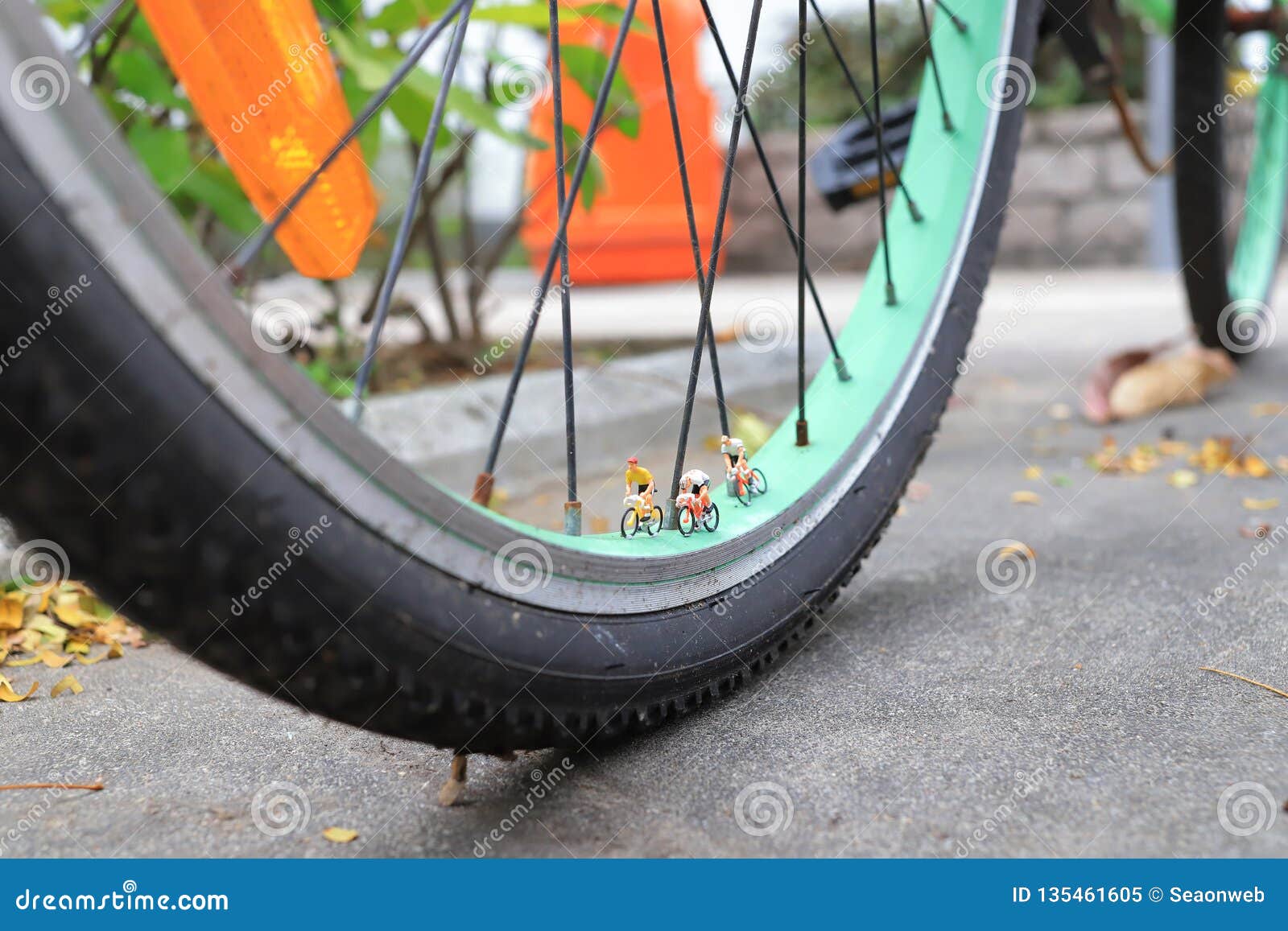 A Mini of Figure Ride the Bike on Bike Stock Image - Image of walking ...