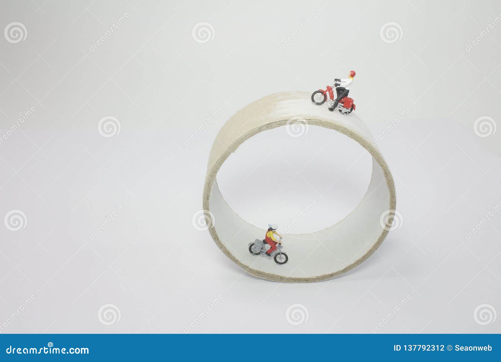Mini Figure Ride Motorcycle Around the Circle Stock Photo - Image of ...