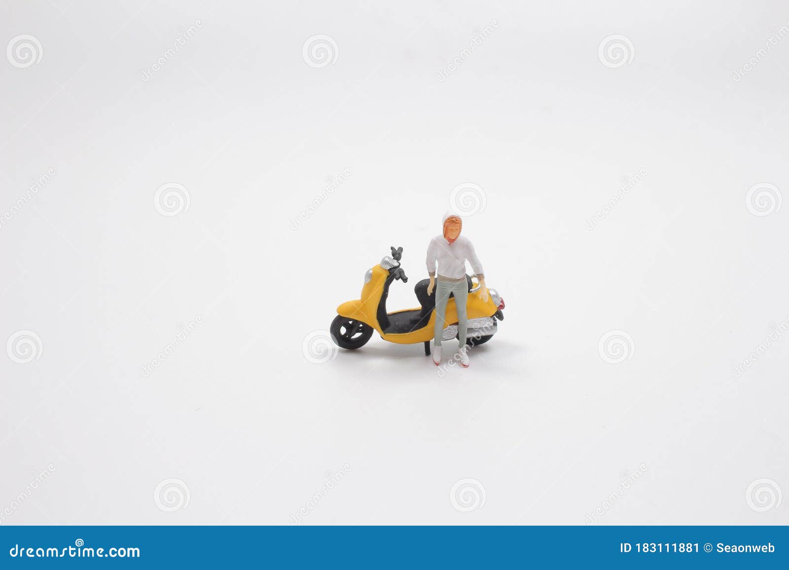 A Mini Figure Ride Motorcycle on the Board Stock Image - Image of ...