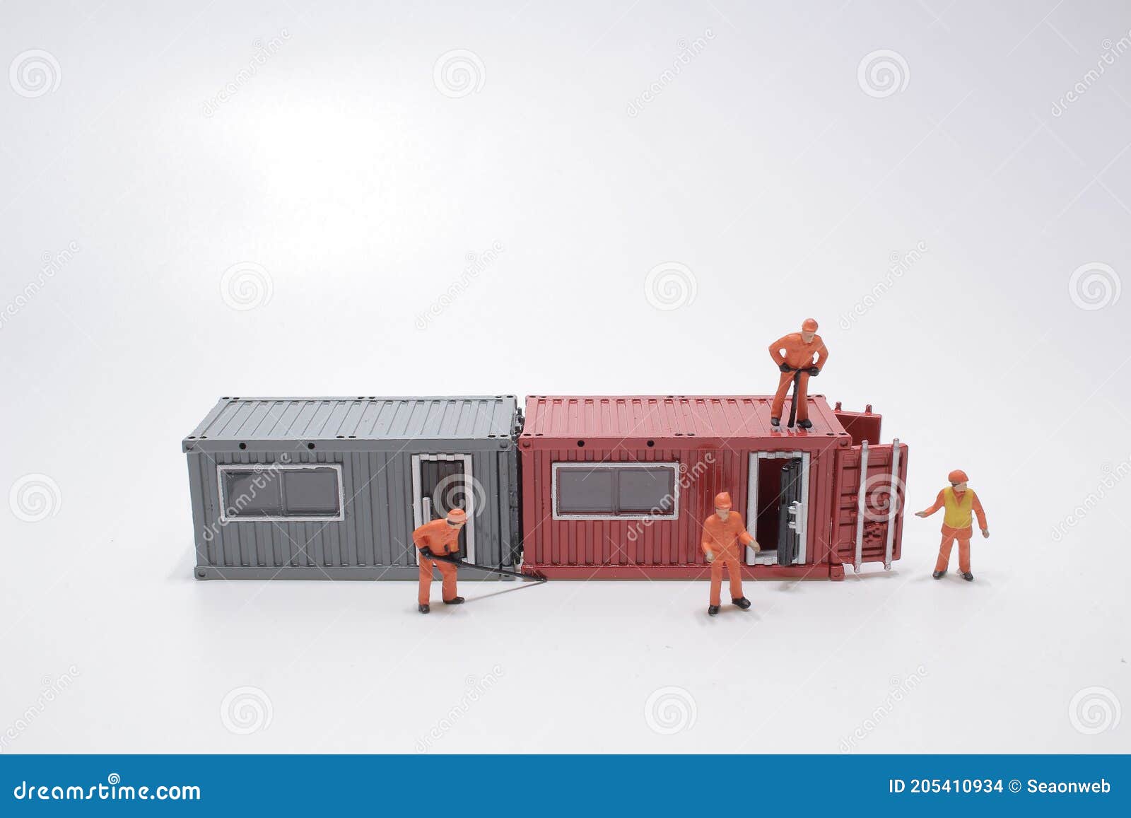 A Mini Figure with the Scale Cargo Containers Houses Stock Photo ...