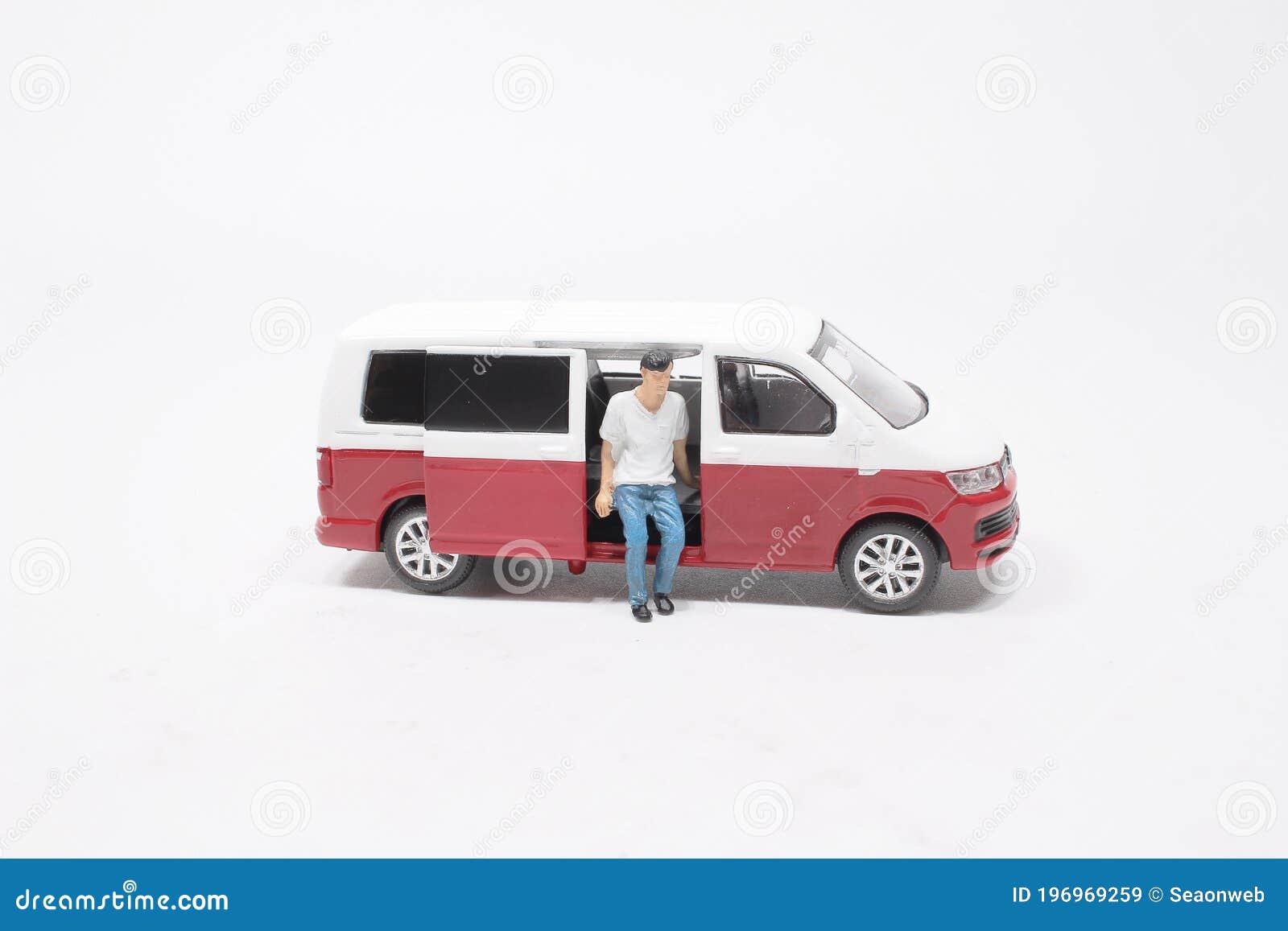 A Mini Figure with the Scale Van Stock Image - Image of outside, party ...