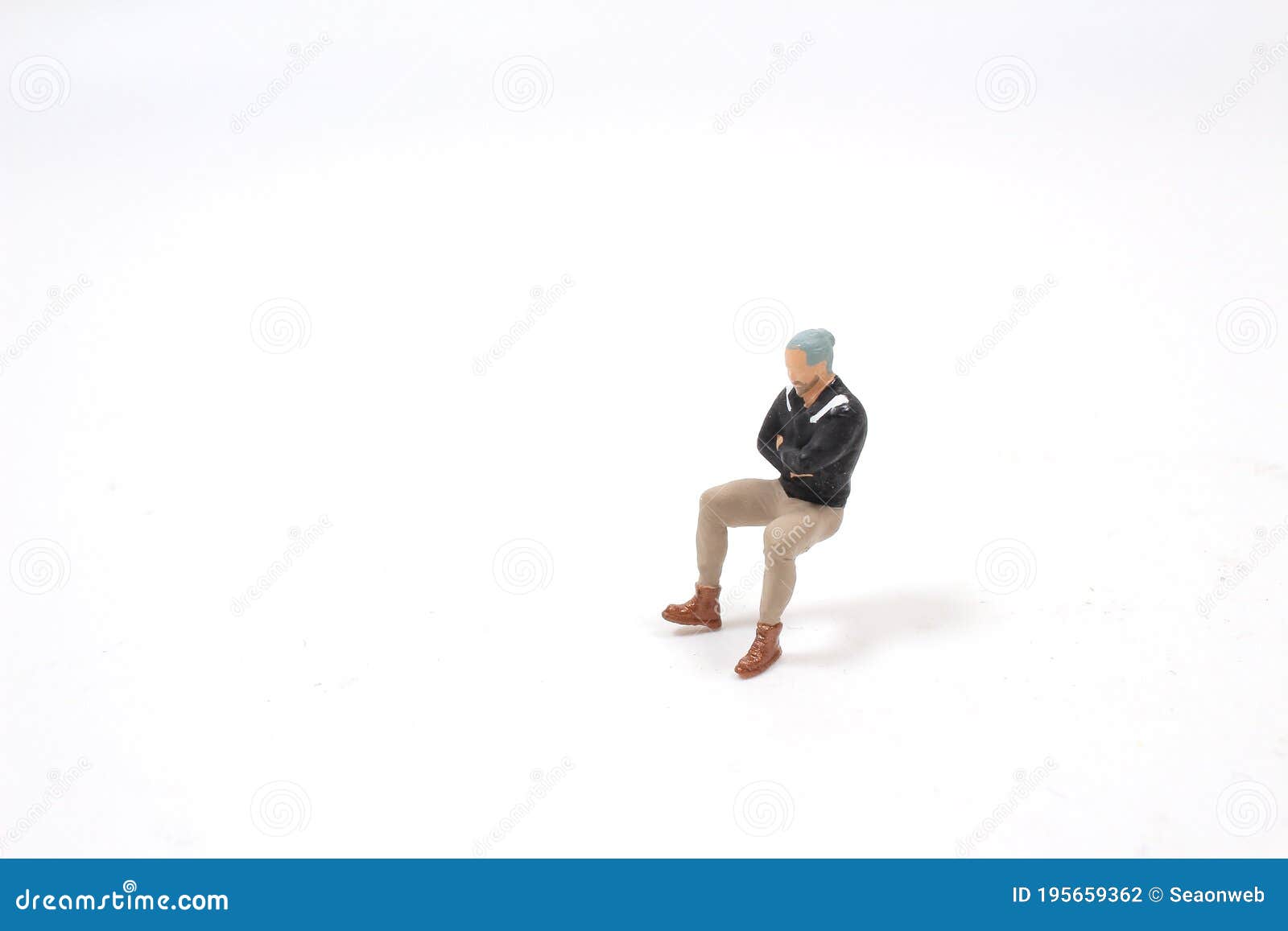 A Mini of Figure Sit , Seated Men Stock Photo - Image of armchair ...