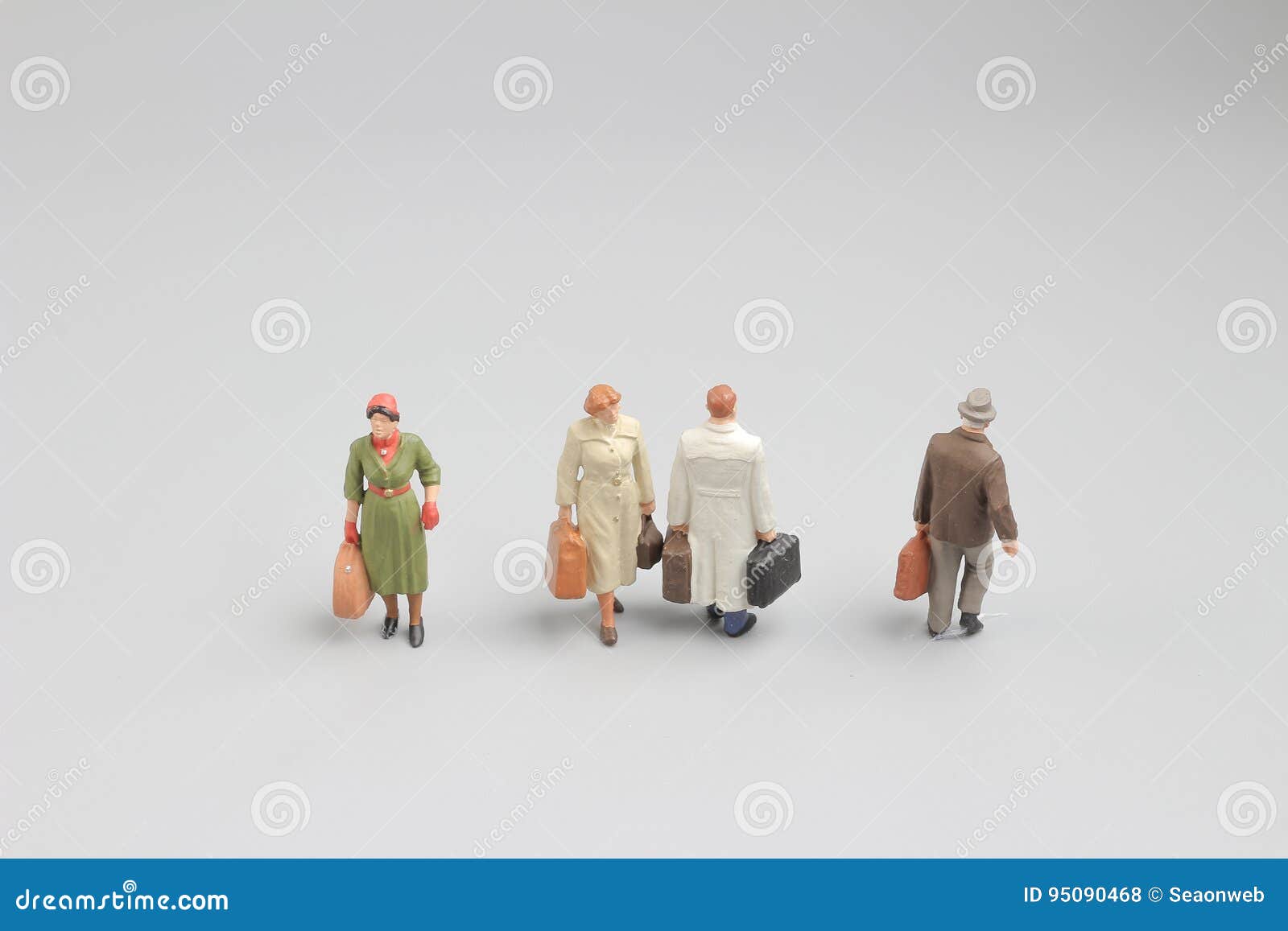 Mini of Figure on Travel with Luggage Stock Photo - Image of model ...