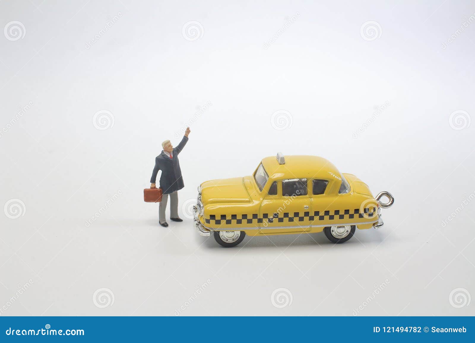 The Mini Figure Wait the New York Taxi Stock Photo - Image of tourists ...