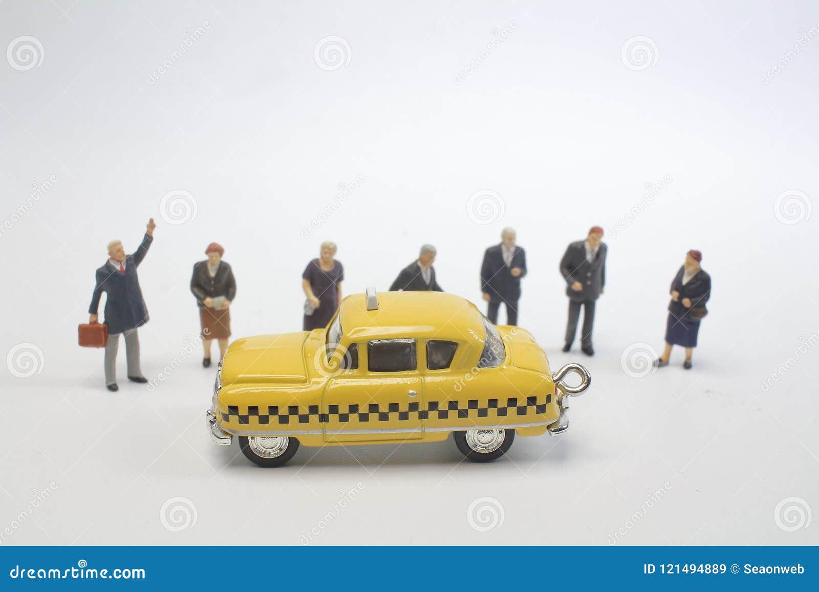 The Mini Figure Wait the New York Taxi Stock Image - Image of work ...