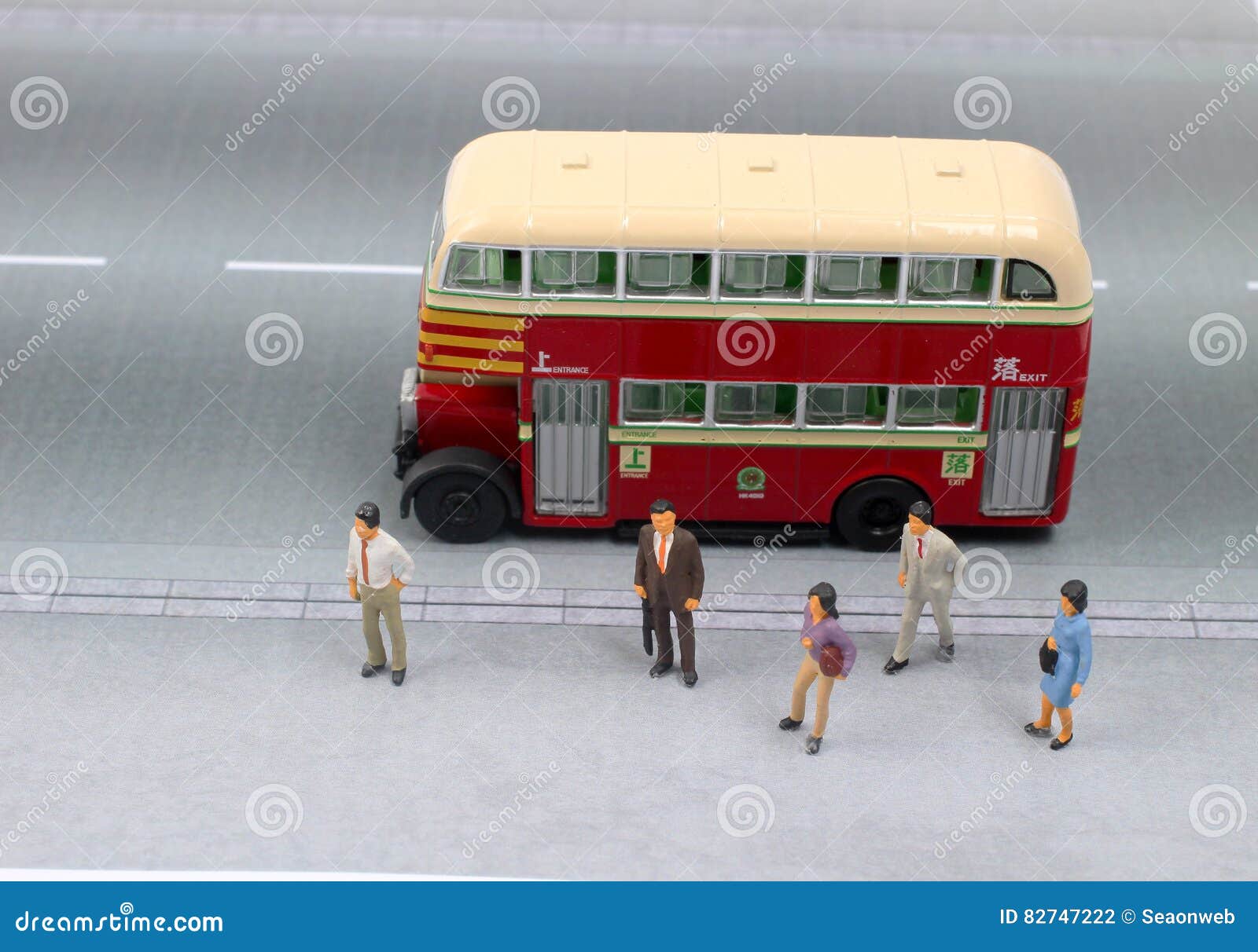 The Mini Figure Waiting Bus Stock Photo - Image of county, automotive ...
