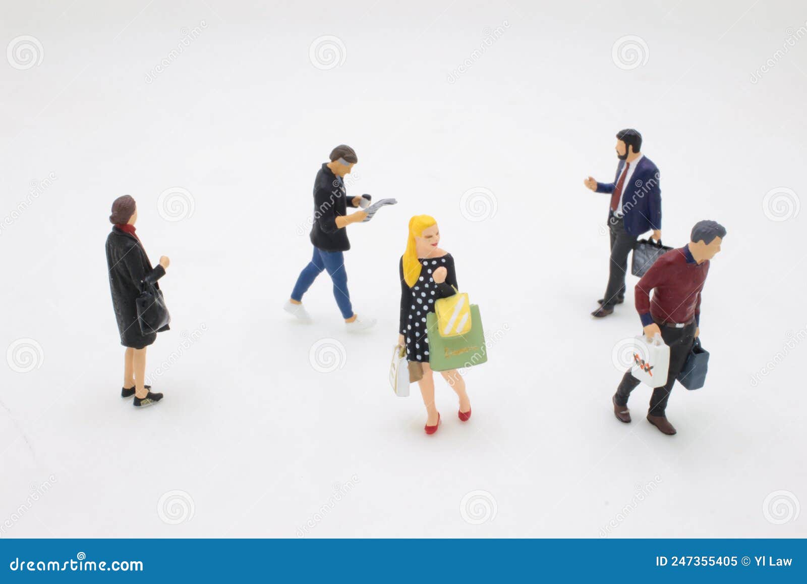 A Mini of Figure Walk on the Street Stock Image - Image of street ...