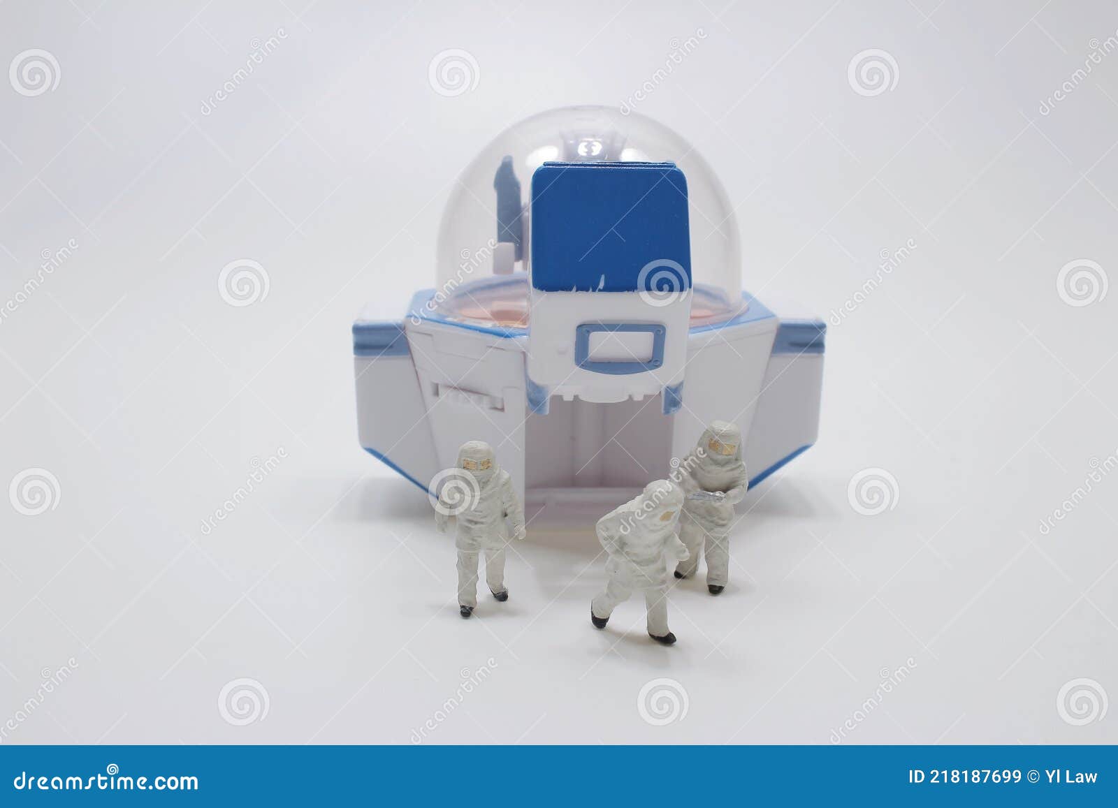 The Mini Figure Work with the Space Ship Stock Image - Image of kitsch ...
