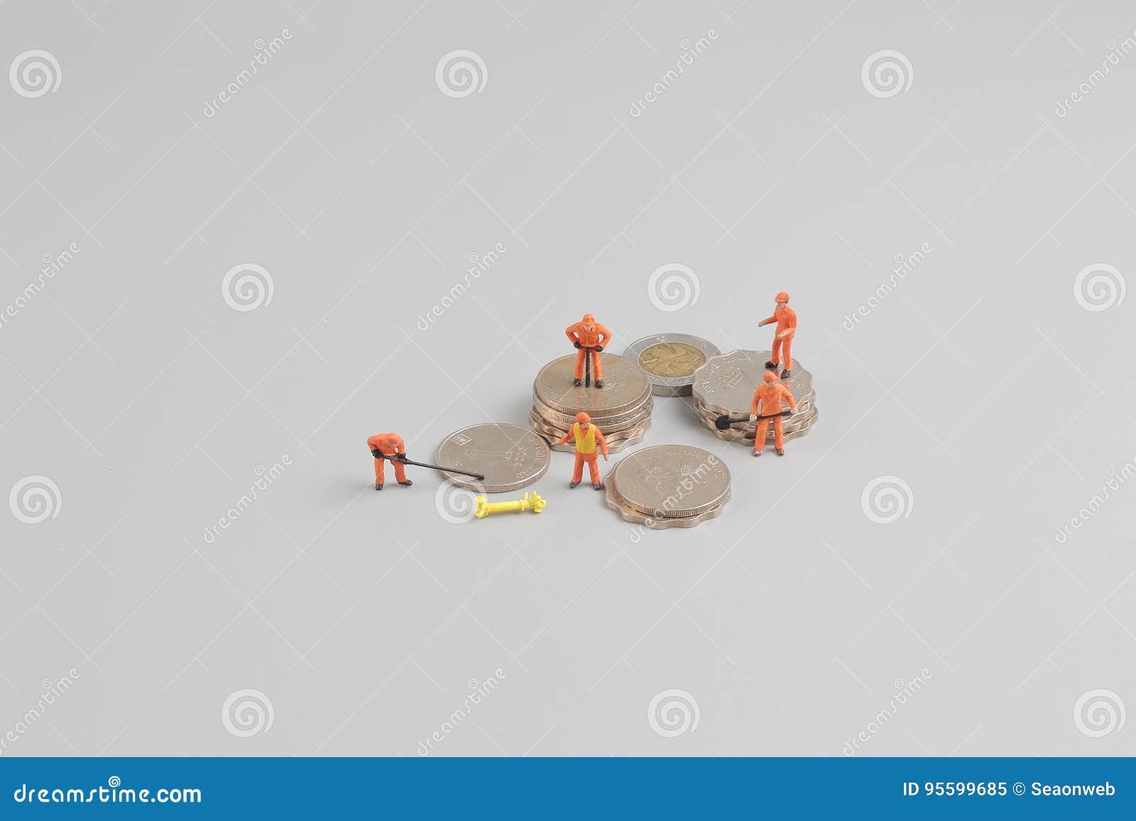 The Mini of Figure Worker are Working Stock Image - Image of cost ...