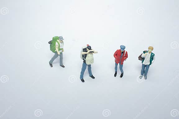 A Mini Figures with Backpack at Board Stock Image - Image of tourism ...