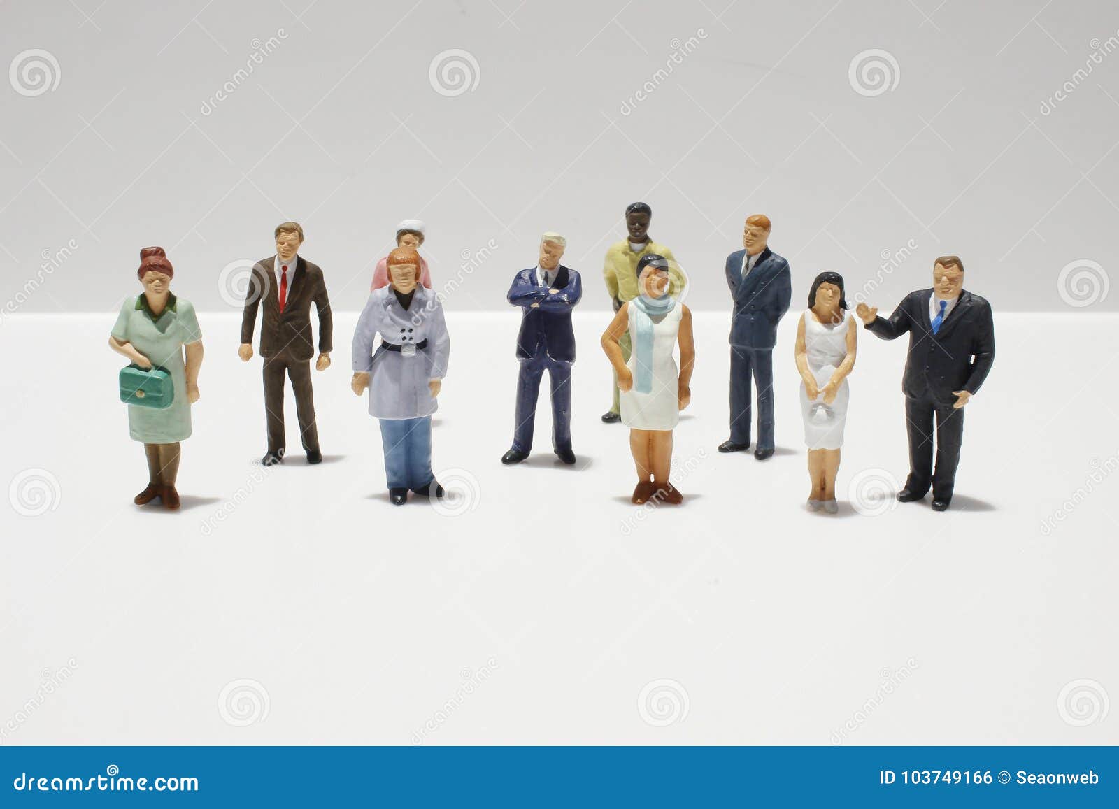 Mini Figures of Business on White Back Ground Stock Photo - Image of ...