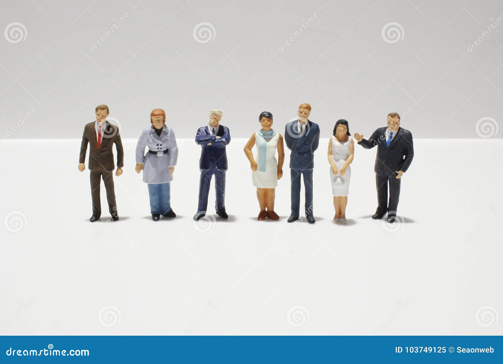 Mini Figures of Business on White Back Ground Stock Image - Image of ...